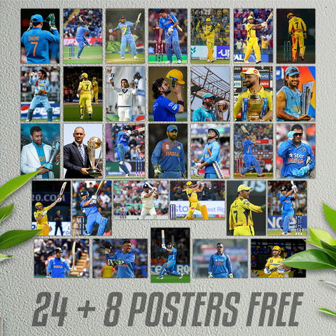 MS Dhoni Collage Kit (Set Of 32) – Frame Kro