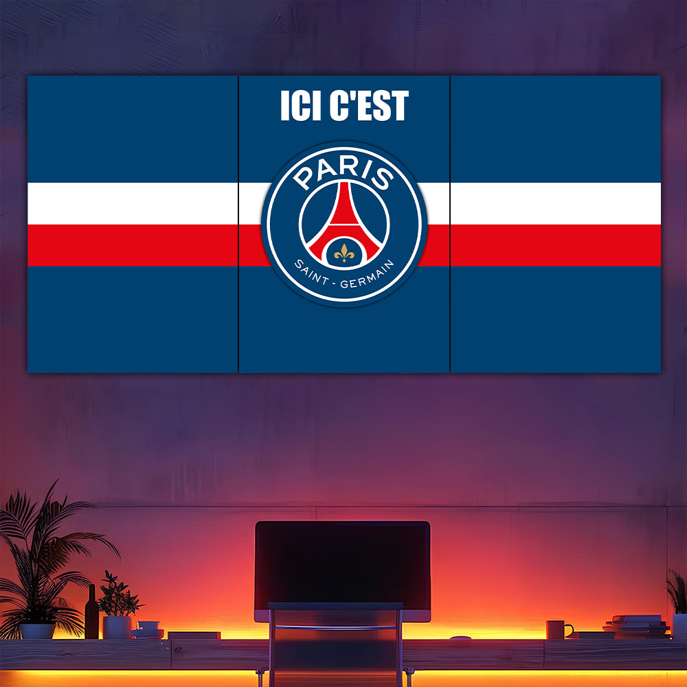 PSG Flag Split Posters – Frame Kro