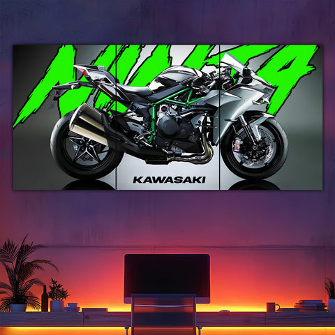 Ninja Kawasaki H2 Split Poster – Frame Kro