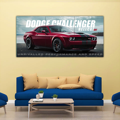 Dodge Challenger Hellcat Split Poster – Frame Kro