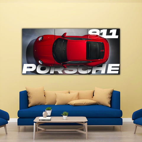 Red Porsche 911 Split Poster – Frame Kro